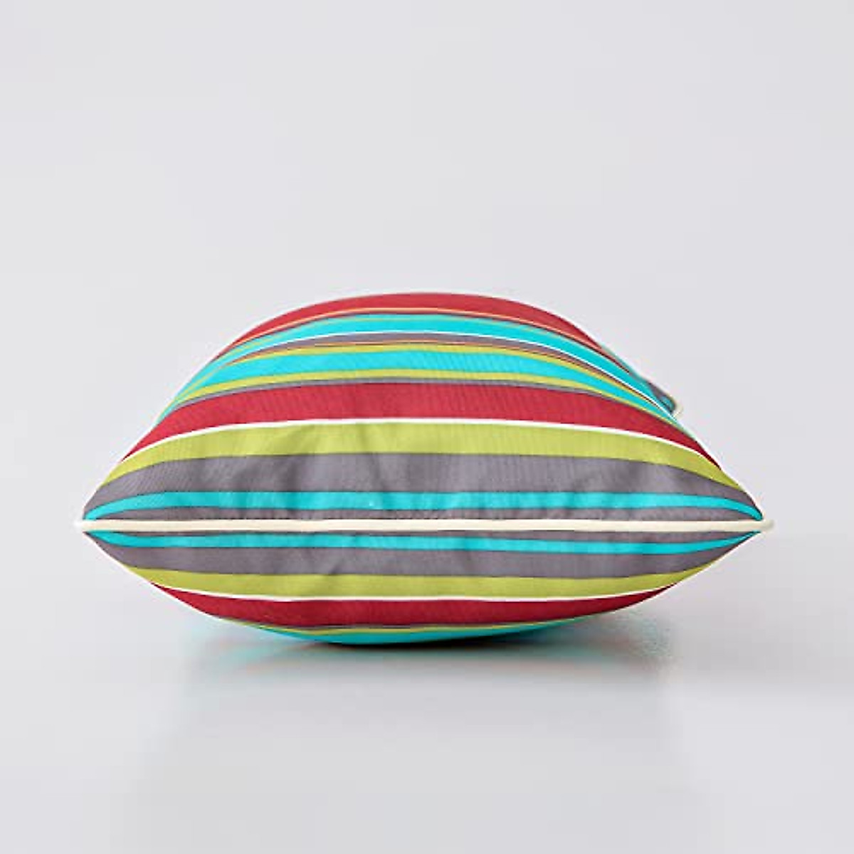 Enipate Outdoor Lumbar Pillows with Inserts, Water Resistant 12 x 20 Inch Striped Toss Pillows for Patio Furniture Decor, Pack of 2