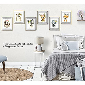 Woodland Animals Wall Art Prints - Nursery Decor - Set of 6-8x10 - Unframed - Watercolor