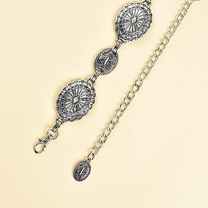 ILuvatar Waist chain women's metal chain dress with butterfly sweater chain Silver retro waist chain punk belt