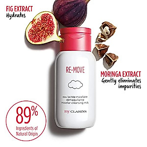 My Clarins RE-MOVE Micellar Cleansing Milk | Gently Removes Make-Up, Impurities and Pollutants From Face, Eyes and Lips | Refreshes, Hydrates, Soothes and Comforts | Vegan, Paraben-Free | 6.8 Fl Oz