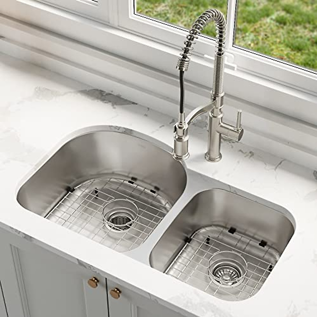Kraus KBU27 35 inch Undermount 60/40 Double Bowl 16 gauge Stainless Steel Kitchen Sink