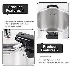 DOITOOL Aluminum Pressure Cooker 16cm/6.3inch Bottom Mini Pressure Cooker for Gas Stove Induction Cooker, Silver