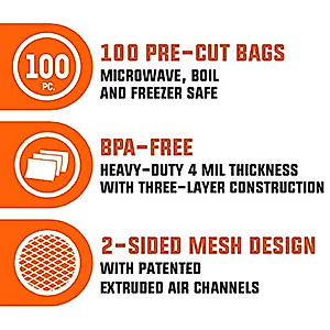 PrimalTek Pre-Cut Vacuum Sealer Bags – BPA-Free Vacuum Seal Bags, Microwave, Freezer and Boil Safe, Compatible with Most Vacuum Seal Machines (11” x 16”)