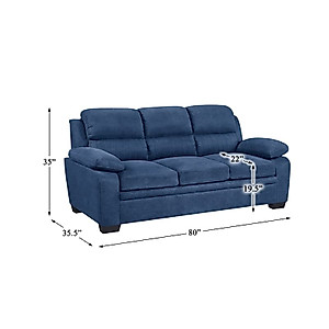 Lexicon Holleman Fabric Upholstered Sofa in Blue Color