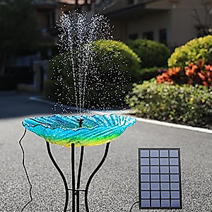 Solar Fountain Pump with Panel - AMZTime 2.5W DIY Solar Water Pump Kit with 6 Nozzles and 4ft Water Pipe, Solar Powered Fountain for Bird Bath, Fish Tank, Outdoor Pond, Patio Garden