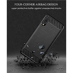 Muokctm Samsung Galaxy A10E Case, with Tempered Glass Screen Protector, Slim Soft TPU Protective Rubber Bumper Case Cover for Samsung Galaxy A10E Phone (Black)