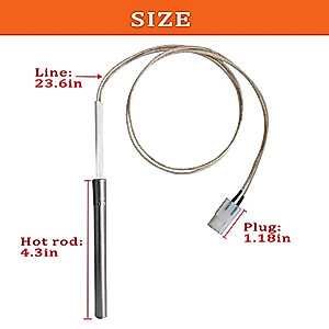 2 Pack Replacement for Pit Boss Hot Rod Ignitor Kit, Hot Igniter Kits Compatible with Pitboss& Camp Chef Pellet Grill, Comes with 2pc Fuses