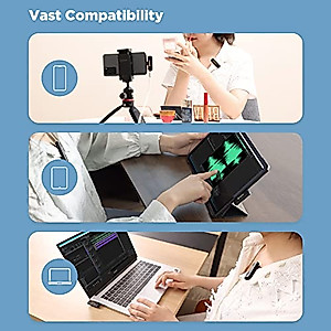 CalmGeek BY-WM3T2-D2 One-Trigger-Two Mini 2.4G Wireless Microphone System Clip-on Microphones 50M Transmission Built-in Battery Replacement for 13/12/11/10 Vlog Live Streaming