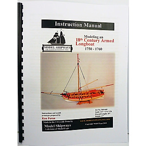 Model Shipways MS1460 18th Century Armed Longboat 1:24 Scale - Laser Cut Wood, Metal & Photo-Etched Brass Kit