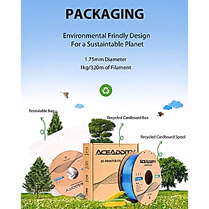 Aceaddity Silk Magic PLA 3D Printer Filament, Multi-Colour Tri-Extrusion 1.75mm 3D Printing PLA Filament, Shiny Silk Coextruded PLA, Dimensional Accuracy +/- 0.03 mm, 1kg/2.2lbs (Blue-Purple-Yellow)