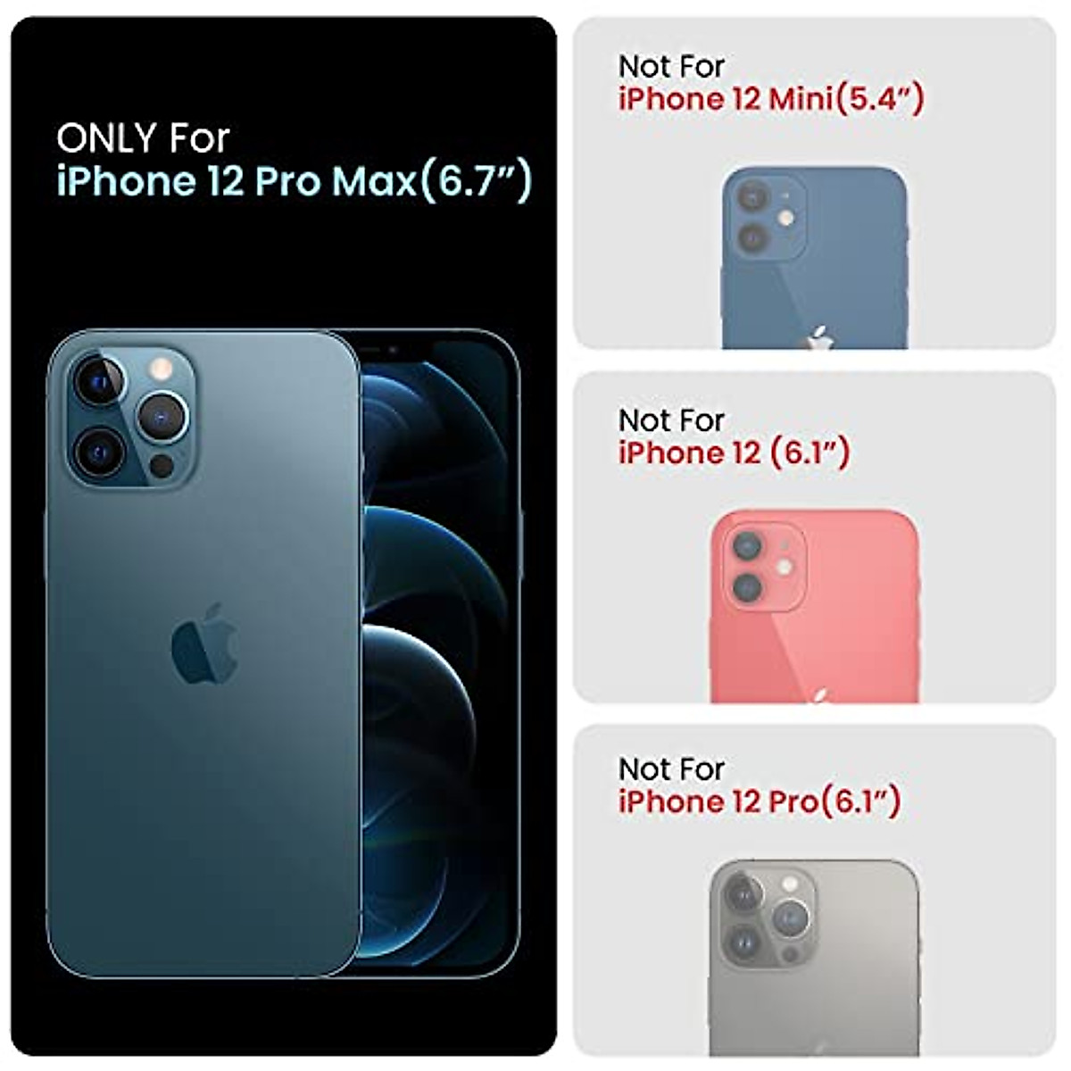 FireNova for iPhone 12 Pro Max Case, Silicone Upgraded [Camera Protecion] Phone Case with Soft Anti-Scratch Microfiber Lining, 6.7 inch, Black