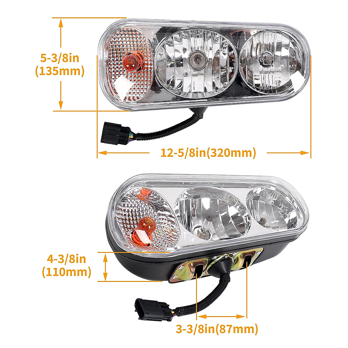 ECOTRIC  Universal Halogen Snow Plow Lights Kit Compatible with Boss Western Meyer Blizzard Curtis Snowdog