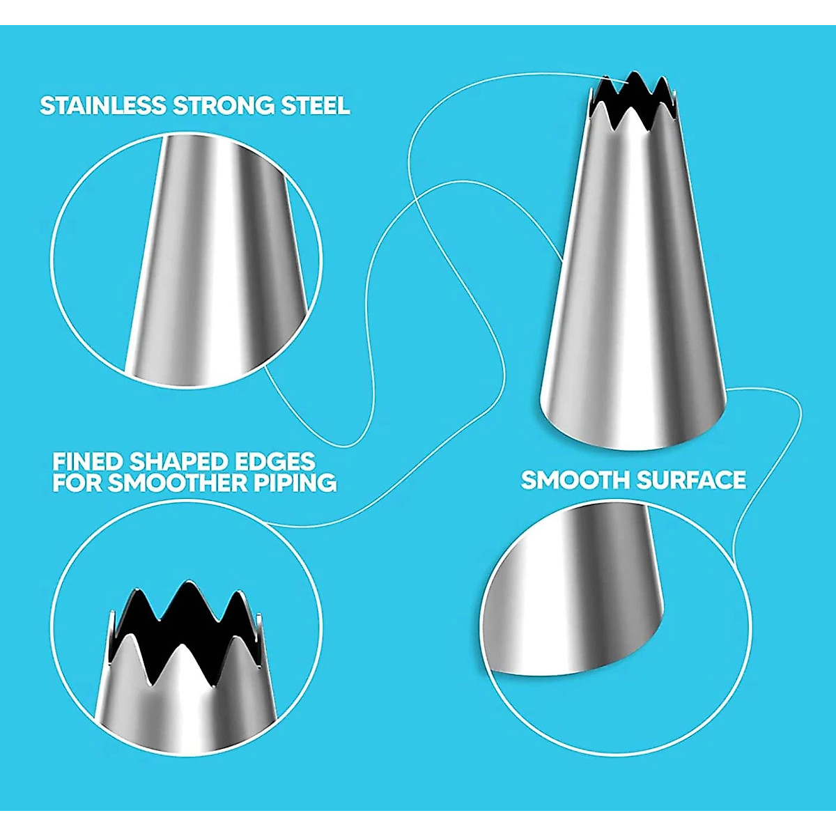 Tingjia Piping Bags and Tips Set, Cupcake Piping Tips Cake Decorating Kit with 12 Cake Frosting Icing Tips, 11 Pastry Bags, 3 Cake Scrapers, 1 Reusable Couplers for Baking