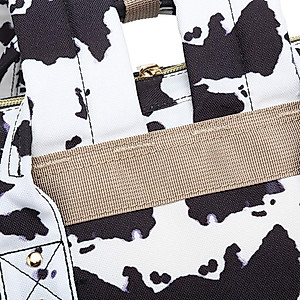 Ruzida Cow Spots Print Diaper Bag Backpack Maternity Baby Changing Bag Large Capacity Backpacks