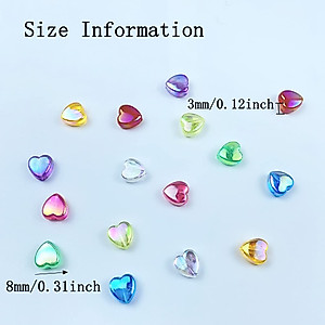 Xinhongo 320 Pcs Heart Beads Small Hole Beads Acrylic Beads Heart Shape Beads 8mm Bead Loose Bead for Making Bracelet Necklace Jewelry Making Craft Beads,8 Colors