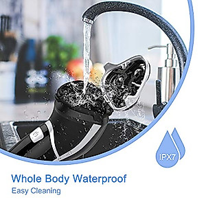 Men's Electric Shaver - MAX-T Corded and Cordless Rechargeable 3D Rotary Shaver Razor for Men with Pop-up Sideburn Trimmer Wet and Dry with Wall Adapter 100-240V