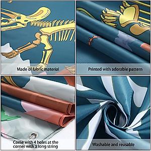 Dinosaur Birthday Backdrop Large Dinosaur Happy Birthday Photography Background Dinosaur Banner for Boys Baby Shower Dinosaur Theme Birthday Party Decoration Supplies, 72.8 x 43.3 Inch