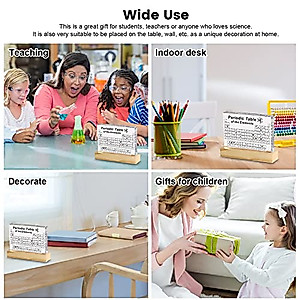 Periodic Table with Real Elements Inside, Transparent Acrylic Specimen Display Board Size 6.3 × 4.7 × 1.1 Inches Periodic Table Ornament for Child Education (with Rechargeable Lantern Base)