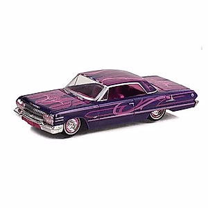 Greenlight 51464 1963 Chevy Impala Lowrider MiJo with Box 1:64 Scale Diecast Purple