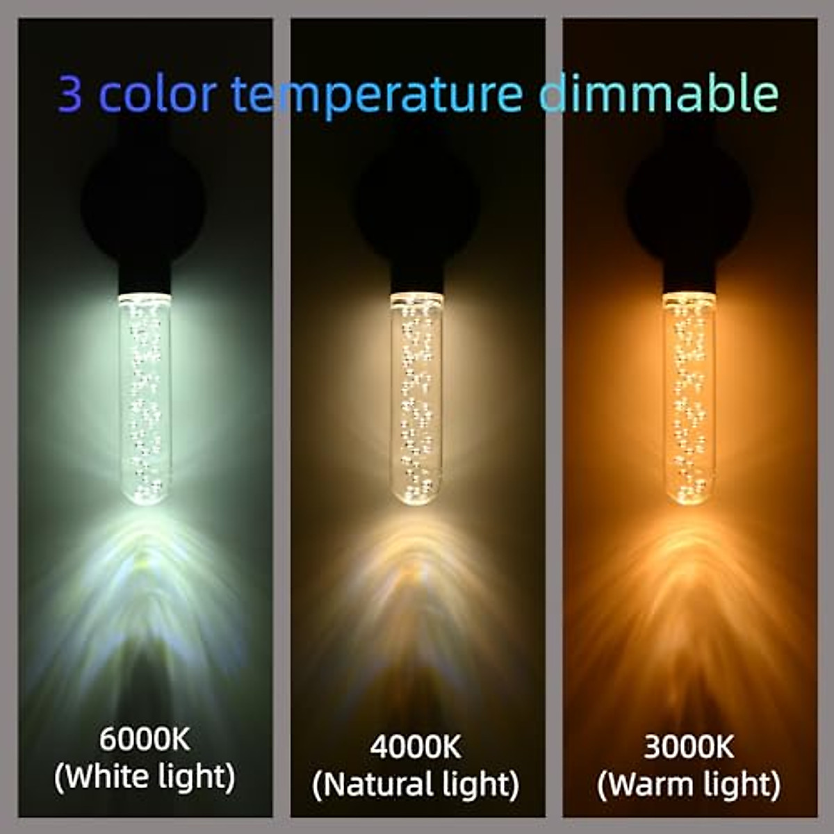 EGARNGY Motion Sensor Night Lights Indoor with Powerful Magnetic, 3 Colors/Acrylic Bubble Crystal Wall Sconce, Rechargeable Battery LED Wall Lights for Hallway/Stairway/Bedroom/Bathroom (1Pcs)