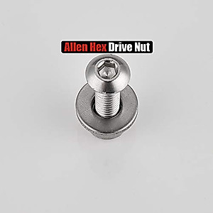 JQK 1/4-20 x 1 Button Head Socket Cap Screws, Allen Socket Drive,1/4 x 5/8 OD Fender Flat Washer, 1/4-20 Lock Nut with Nylon Insert Sets, 304 18-8 Stainless Steel, 25 Pack, SNS100-P25