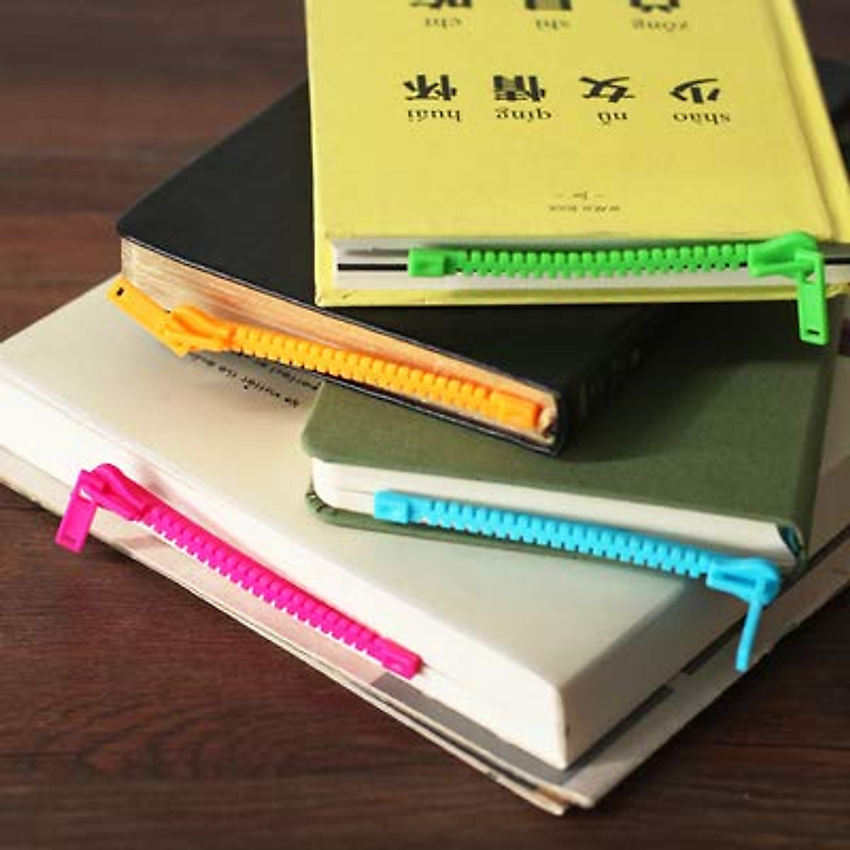 Creative Color Zipper Bookmark Plastic Book Mark Page Folder for School Library Office Home Use Book Reading Gift (Multicolor)