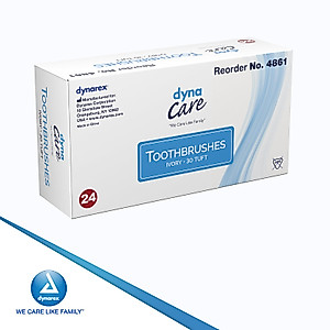Dynarex 4861 Toothbrushes, Adult 30 Tuft, Pack of 144