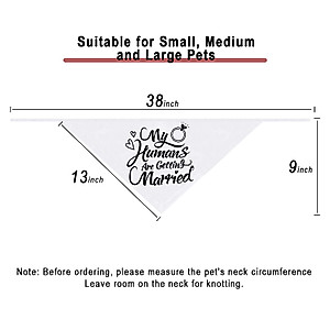 Engagement Gift, My Humans are Getting Married Dog Bandana, Wedding Photo Prop, Pet Scarf, Dog Engagement Announcement, Pet Accessories (Black)