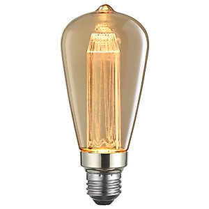TORCHSTAR LED Vintage Edison Bulbs 3W, ST64 LED Light Bulb Dimmable, Amber, 40W Equivalent, E26 Base, Antique Decorative Light Bulbs for Pendant Light, Floor Lamps, 2000K Soft Warm