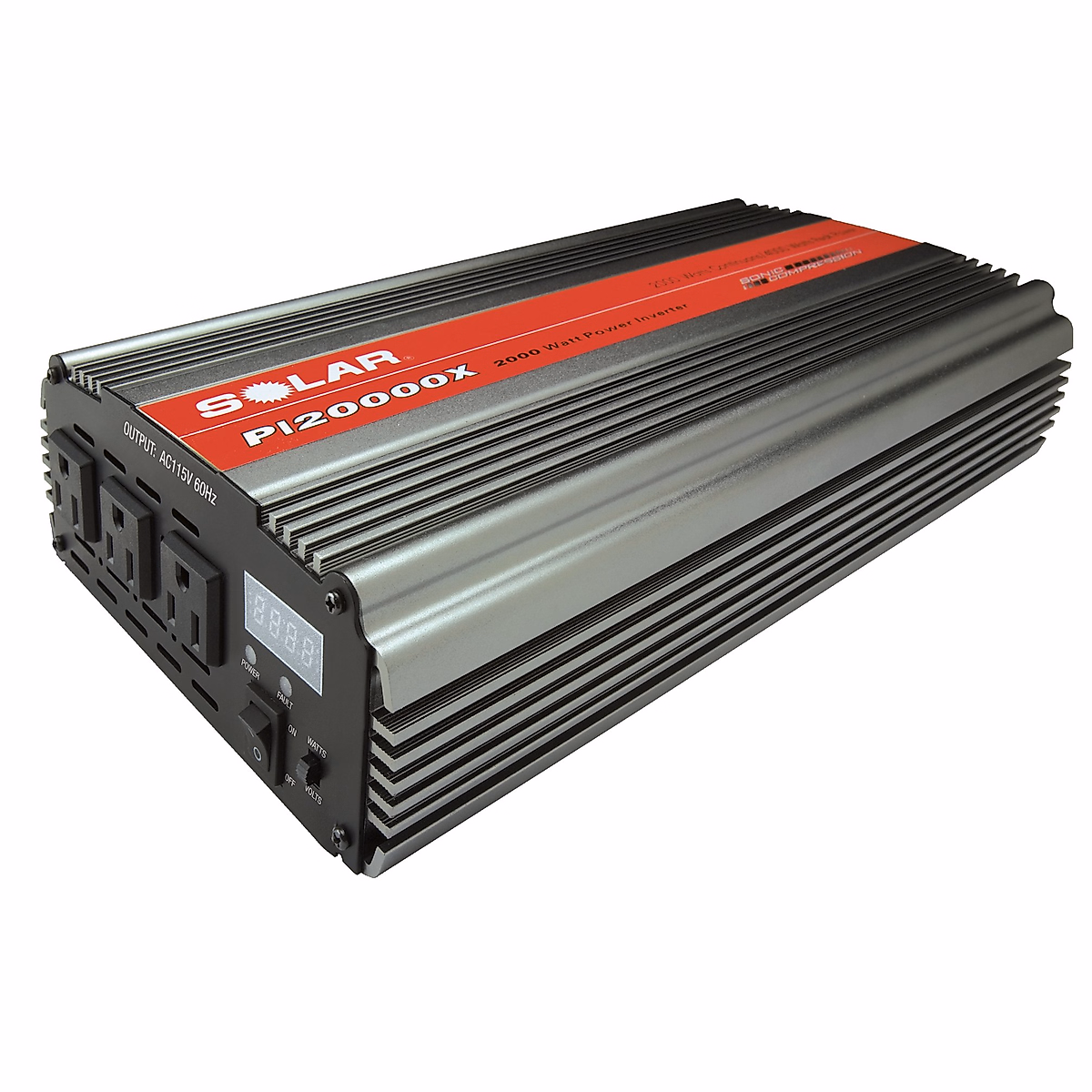 Clore Automotive SOLAR PI20000X 2000W Triple Outlet Power Inverter