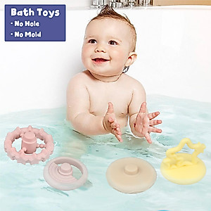 Baby Sensory Teething Toys - Baby Teether Montessori Toys - Gifts for Infant Newborn Boys Girls 6 9 12 18 Months 1 One Year Old - Stacking Rings Bath Toys - Toddler Educational Learning Toys