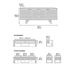BDI Corridor 8177 Triple-Width Media Console with Drawer, Chocolate Stained Walnut