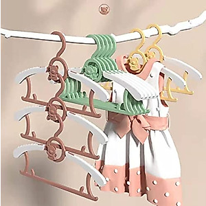 HGYZE Baby Closet Hangers with 42cm Customizable Separators for Nursery Drawer, Extendable Infant Pant Rack for Newborn Clothes -20pcs Pink Gifts & Deep Dividers for Girl Boy Toddler Kids Child