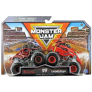 Monster Jam 2023 Official 1:64 Scale Diecast Truck 2-Pack Series 25 Octon8er vs Crushstation