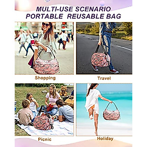 WEIBYEDAN Reusable Grocery Bags,Foldable Portable Shopping Bags,Large Capacity Picnic camping bag Tote Bag