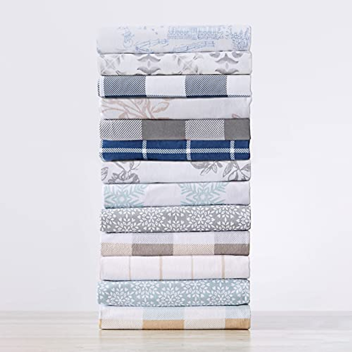 Great Bay Home Bed Linen Set, 4 Piece, Turkish Cotton Queen Flannel Sheets Set, Floral Sheets, Deep Pocket, Soft Sheets, Double Brushed Sheets, Pre-Shrunk & Anti-Pill Flannel Sheets, Toile-Blush Pink