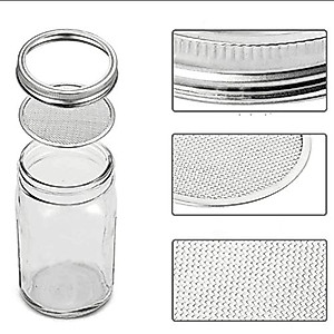 Sprouting Jar Lid (32oz Glass Jars) with 4 Pack Stainless Steel Sprouting Stands for Wide and Wide Mouth Mason Jar for Growing Organic Sprouts, Stainless Steel, 4 Pack