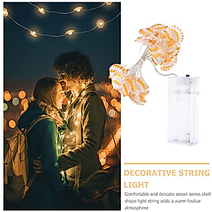 OSALADI Christmas Decorations LED Sea Shell String Light Beach Ocean Nautical Lights Indoor Outdoor Battery Operated Wire Fairy Lights for Birthday Wedding Party Decor No Battery 2M Christmas Decor