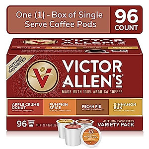 Victor Allen for K-Cup Keurig 2.0 Brewers, Coffee Single Serve Coffee Pods, Autumn Favorites Variety Pack, 96 Count