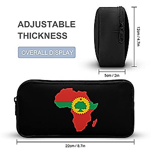 Oromo Flag on Africa Map Teen Adult Pencil Case Large Capacity Pen Pencil Bag Durable Storage Pouch