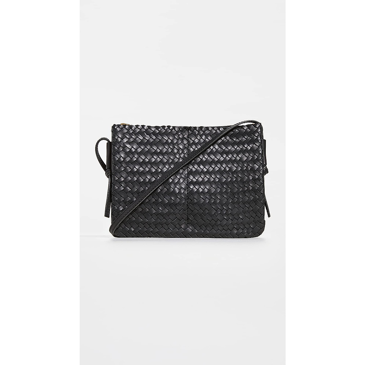 Madewell Women's The Knotted Crossbody Bag in Woven Leather, Black, One Size