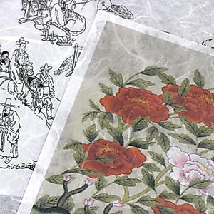 [30 Sheets] Dakji - Korean Natural Mulberry Fiber Hanji A4 Paper Sheets for Crafts, Rice Paper for Decoupage Art Design Tissue Washi