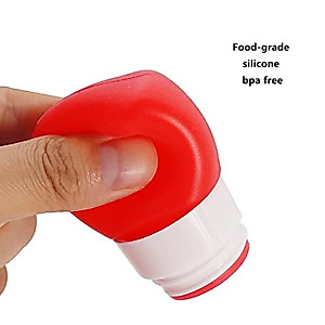 Timiuu Squeeze Salad Dressing Bottles with Cleaning Brush | Portable Sauce Bottles Condiment Bottles | Dressing to Go for Lunch | 2 OZ, Set of 4 | Food-grade Silicone, BPA Free