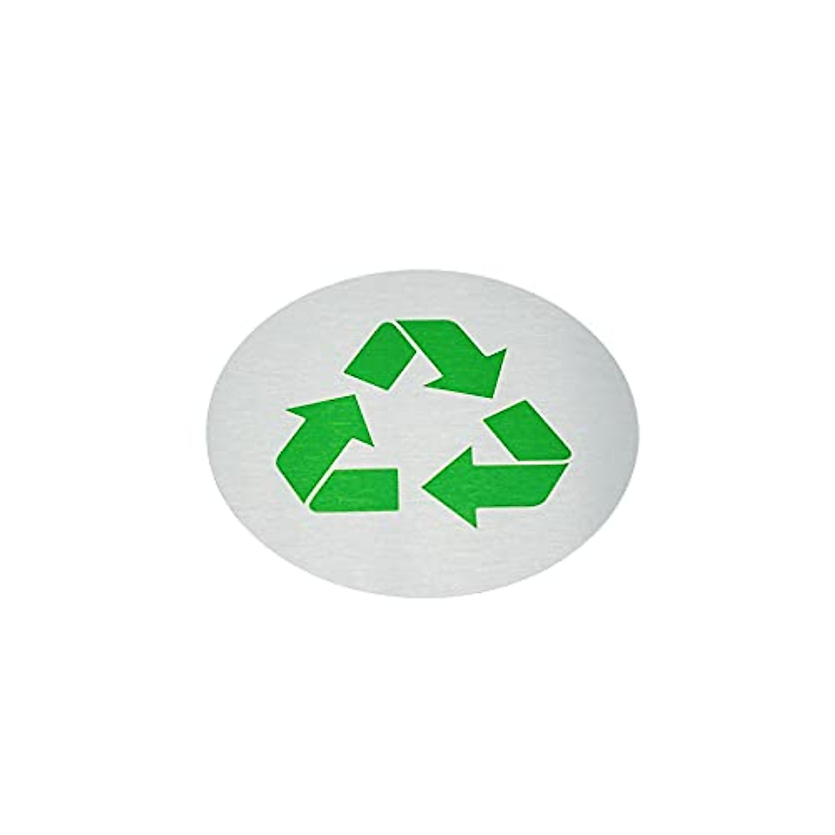 Metal Recycle Signs | 5.5" Round, Recycle Bin Marker | Metal Sign for Recycling Basket | Brushed Silver Aluminum with Green Recycle Symbol - Made in The USA