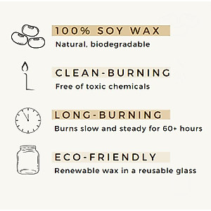 Vera Rose Home Vanilla Scented Soy Candle Long Burning Candles 60+ Hours White Candle Clean Burning Natural Scented Candle - Chistmas Gift, Christmas Candle, Vegan Candle 12oz Jar Candles