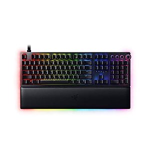 Razer Huntsman V2 Analog Gaming Keyboard: Razer Analog Optical Switches - Chroma RGB Lighting - Magnetic Plush Wrist Rest - Dedicated Media Keys & Dial - Classic Black
