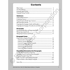 Evan-Moor Writing Fabulous Sentences & Paragraphs, Grades 4-6, Homeschool & Classroom Workbook, Activities, Main Ideas, Topic Sentences, Figurative Language, Descriptive Details, Writing Skills