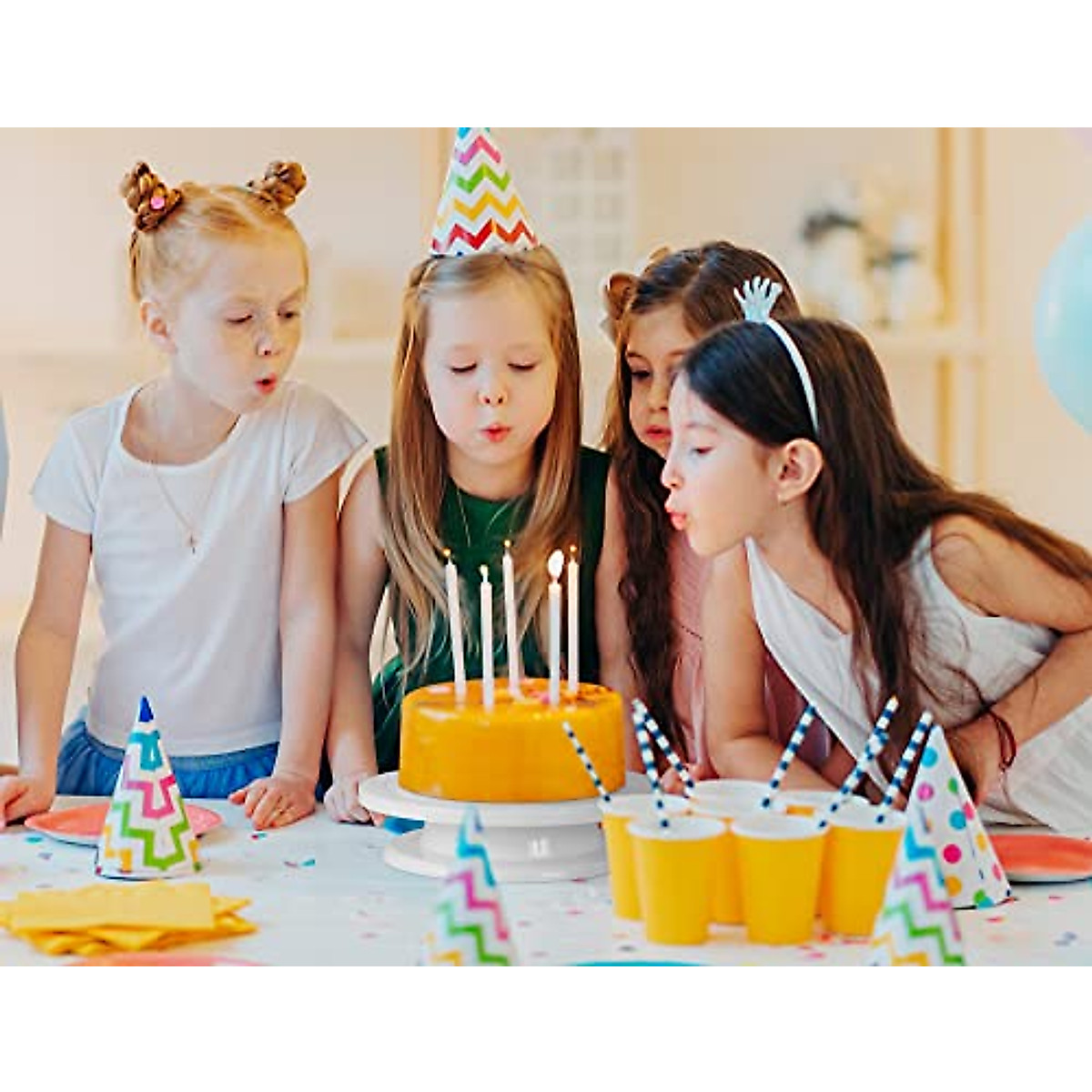 Kootek 11 Inch Rotating Cake Turntable, Turns Smoothly Revolving Cake Stand Cake Decorating Kit Display Stand Baking Tools Accessories Supplies for Cookies Cupcake (White)