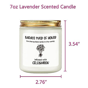 LAMIVEENLA Bridesmaid Gifts Scented Candle Lavender - Funny Matron of Honor Gifts Gifts for Bridesmaids Matron of Honor Proposal Gifts Maid of Honor Proposal Gifts Soy Candle 7oz