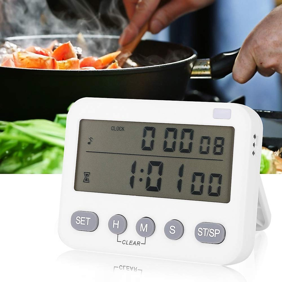 Silent Cooking Timer, Digital Timer Vibrating Alarm Clock Home Kitchen Reminder Clock for Kids Seniors Homework Classroom Yoga Office